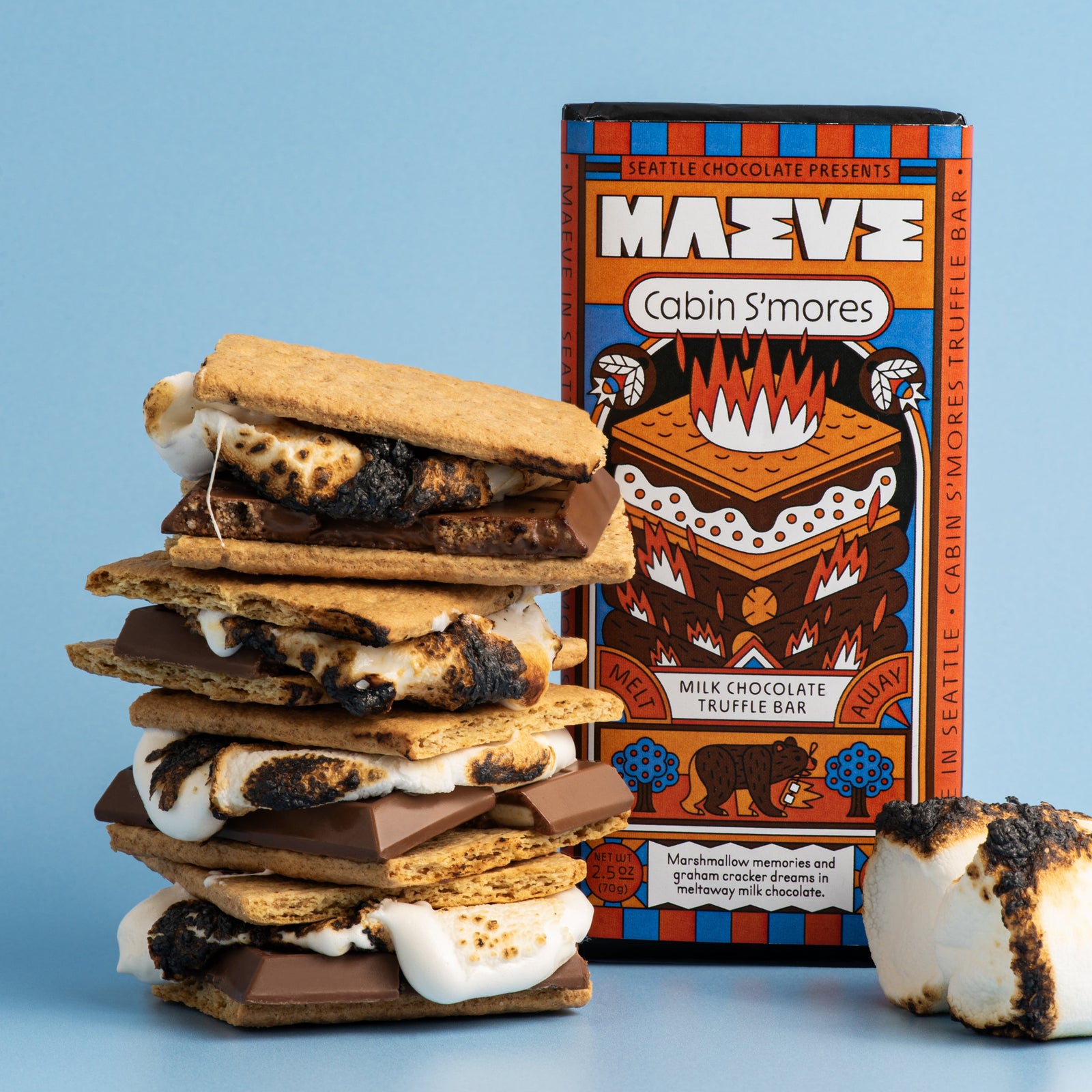 Cabin S'mores Chocolate Bar | Maeve Sustainable Chocolate Company