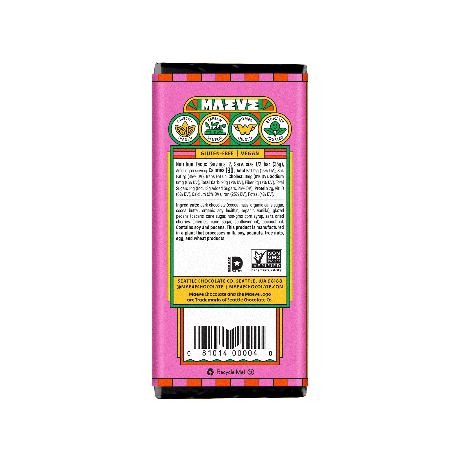 Rainier Cherry Dark Chocolate Truffle Bar | Maeve Ethical Chocolate