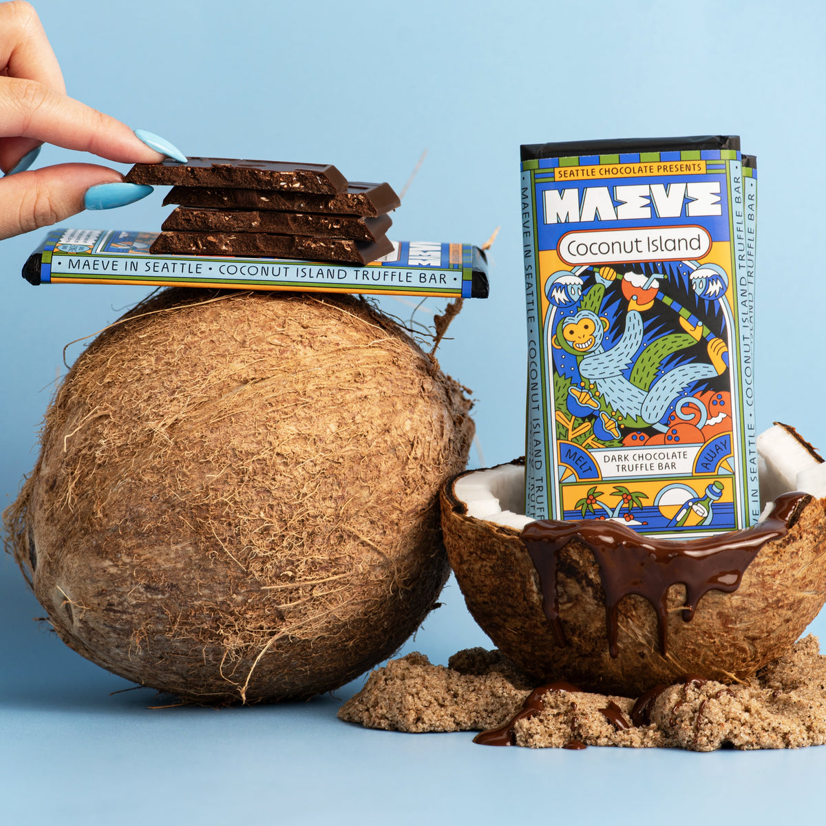 Coconut Chocolate Bar | Shop Coconut Island Dark Chocolate Truffle Bar