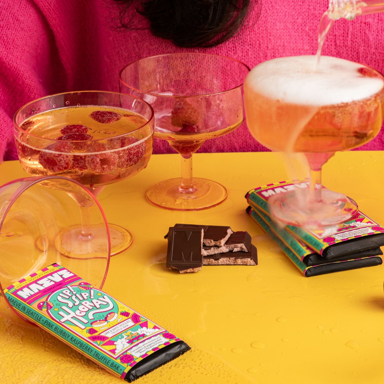 Sip! Sip! Hooray Chocolate Bar with Popping Candies by Maeve